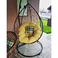 Ljuljaška Jaje - Metalna Domestico BLACK sa jastukom YELLOW