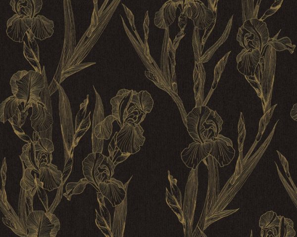 Daniel Hechter Wallpaper «Cottage, Floral, Black, Yellow» 375263