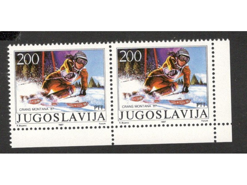 JUGOSLAVIJA - SKIJANJE - PAR - MNH MARKE-1987. g (563)