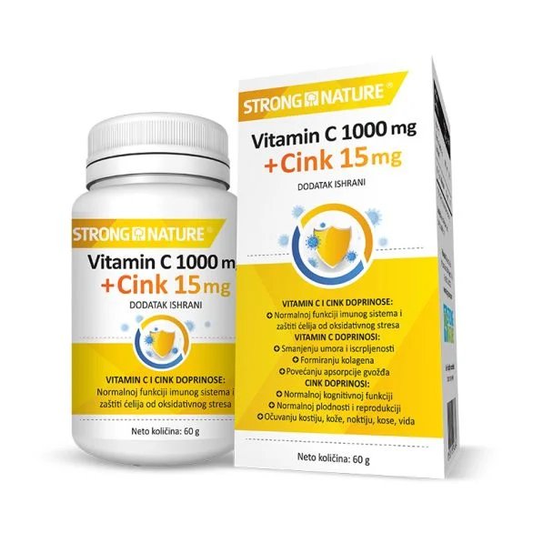 Vitamin C 1000 mg+Cink 15 mg, 60 g