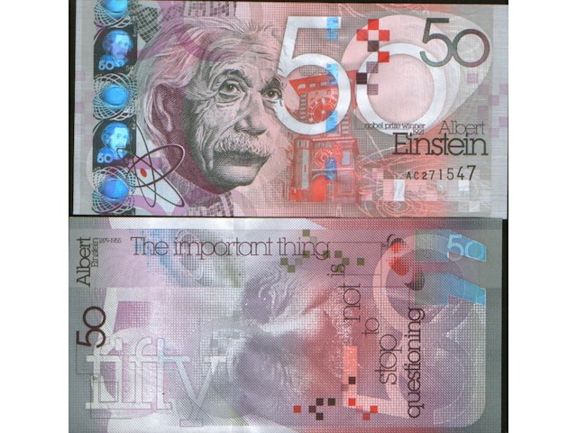 Thomas De La Rue Test Banknote-Einstein 2021.UNC.