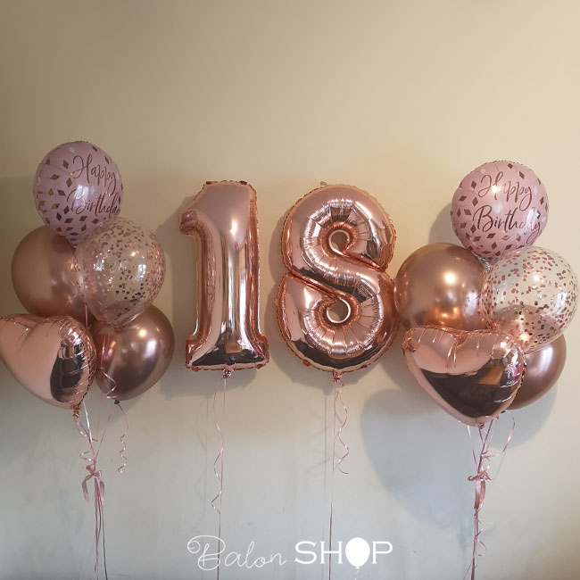 Rose gold set za 18. rođendan Happy birthday