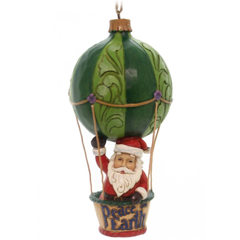 Santa In Hot Air Balloon Hanging Ornament Figure