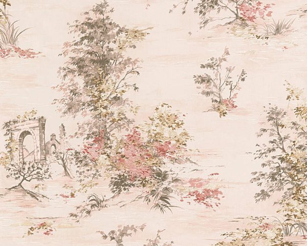 A.S. Création Wallpaper «Cottage, Cream, Grey, Red» 304292