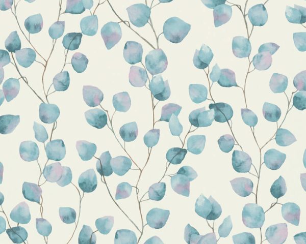 A.S. Création Wallpaper «Floral, Blue, White» 370444