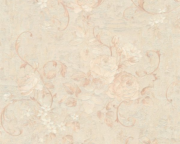 A.S. Création Wallpaper «Flowers, Beige, Brown, Cream, Gold» 372242