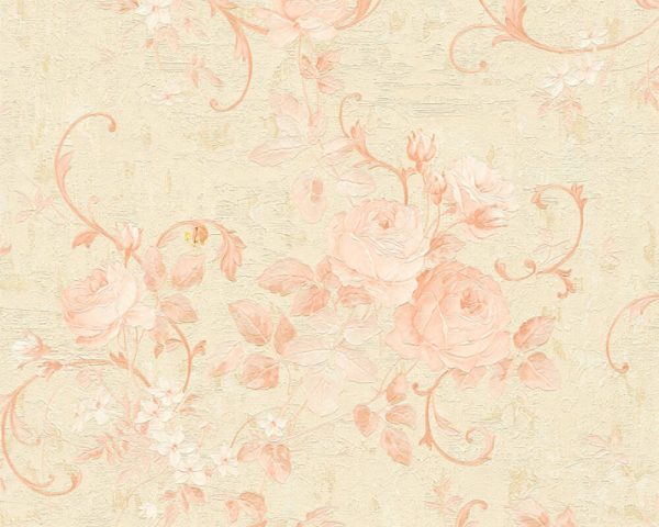 A.S. Création Wallpaper «Flowers, Cream, Gold, Metallic, Pink» 372241