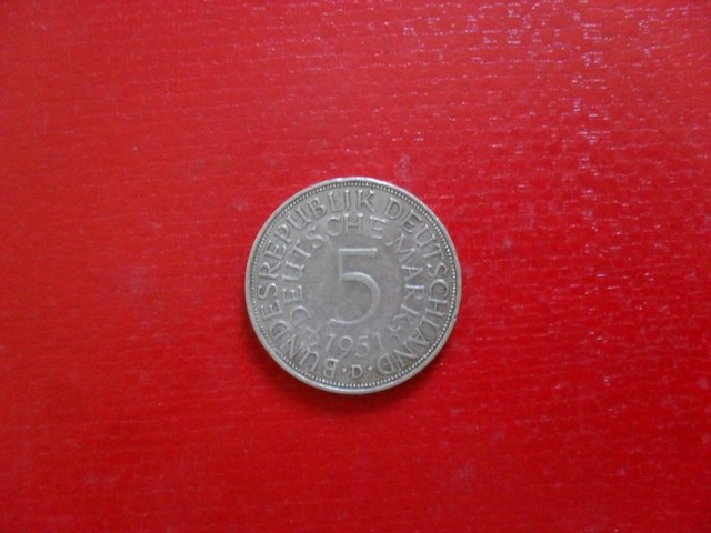 5 DEUTSCHE MARK 1951.