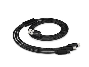 FLET USB kabl za punjenje 3 u 1, dužine 1.2 m