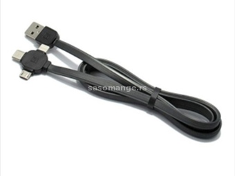 -USB data kabal REMAX Lesu RC-066th 3in1 lightning/micro/type C crni 1m-