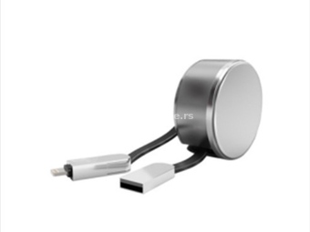 -USB data kabal LDNIO LC90 2in1 za Iphone lightning/microUSB 1m srebrni -