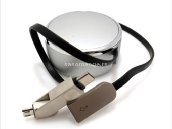 -USB data kabal LDNIO LC90C 2in1 micro/Type C 1m srebrni