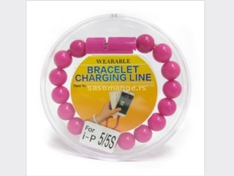 USB data kabal za Iphone-USB kabal BRACELET za Iphone lightning pink -