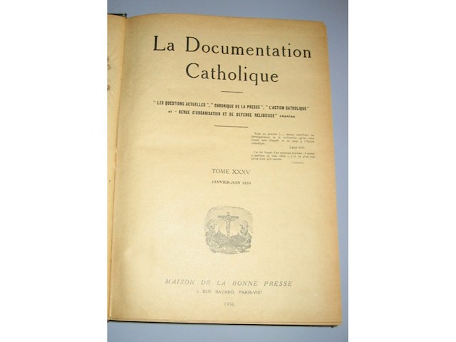La Documentation Catholique komplet časopisa 1936 god.