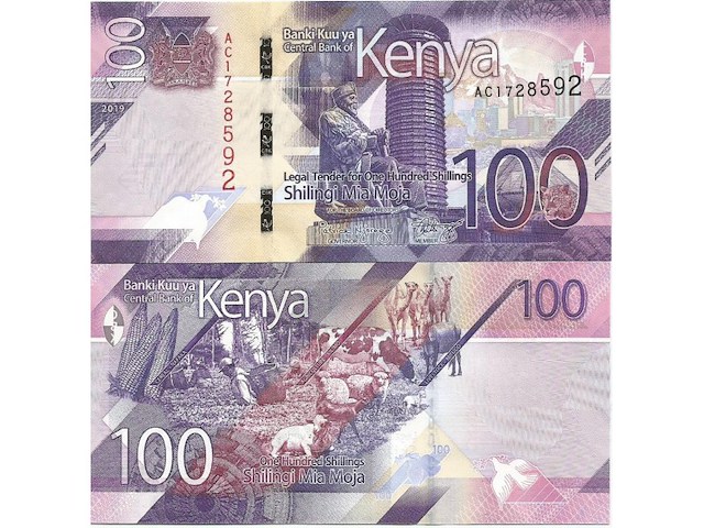 Kenya 100 shillings 2019. UNC
