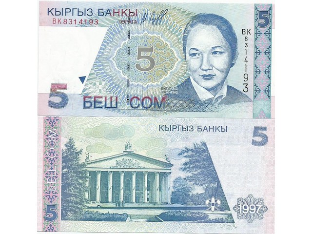 Kirgistan Kirgizija 5 som 1997. UNC