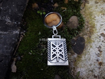 Web of wyrd vikinski simbol privezak, zastitni amulet