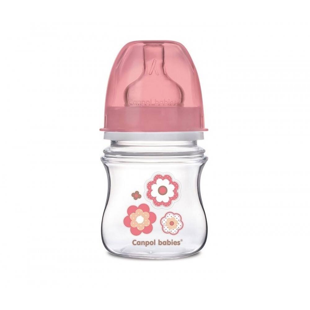 CANPOL BABIES flašica široki vrat, antikolik easy start, newborn baby, pink120ML - 35/216PINK