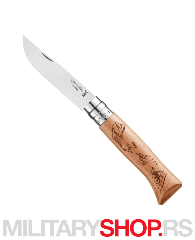 Opinel 8 inox nož motiv biciklizma