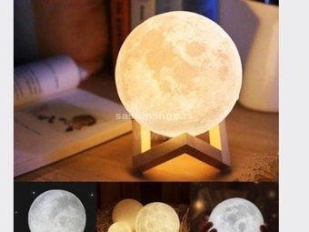 3D lampa mesec 15cm + daljinski RGB
