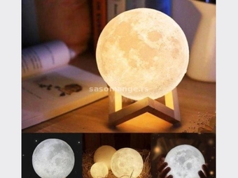 3D lampa mesec 15cm + daljinski RGB