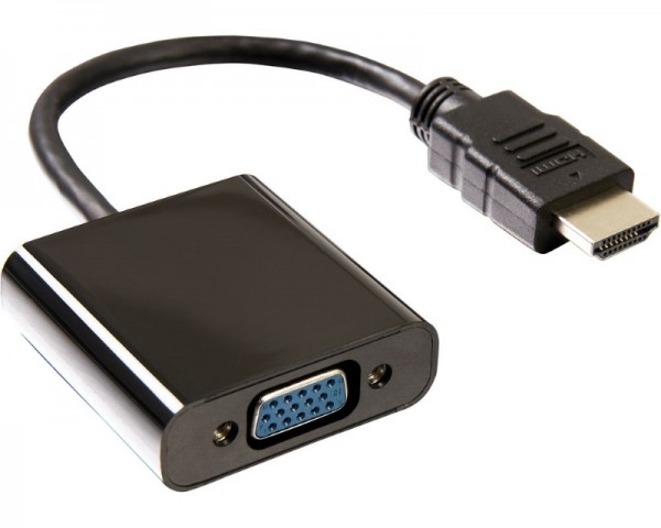 E-GREEN Adapter HDMI (M) - VGA D-sub (F) crni