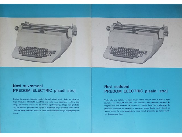 Uputstvo Za Pisaću Mašinu `PREDOM ELECTRIC` Poljska