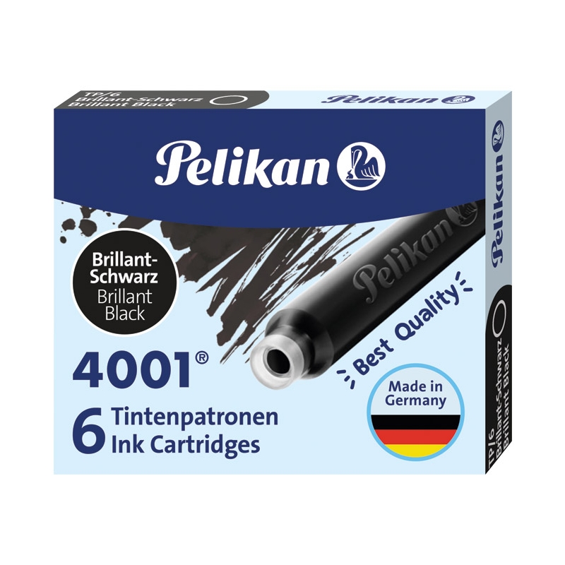 Tinta za nalivpero patrone kratke pk6 4001 Pelikan 301218 crna