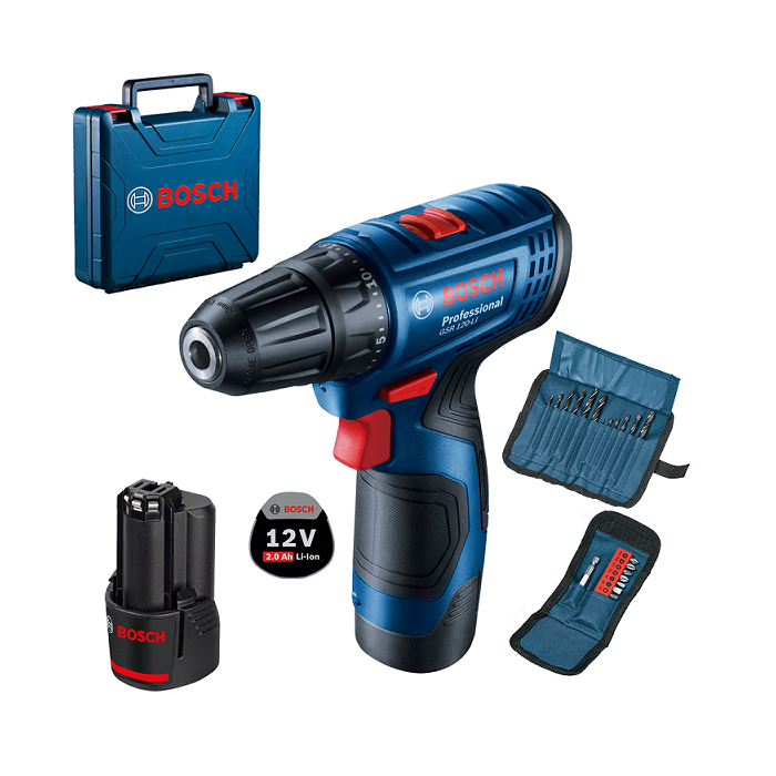 Bosch Professional GSR 120 LI + 2x 2.0 Ah + 23-delni set pribora u koferu