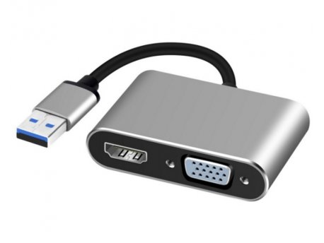 FAST ASIA Adapter-konvertor USB 3.0 na HDMI+VGA