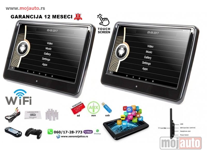 Multimedija monitor za decu dvd usb sd univerzalni 10 inca set android