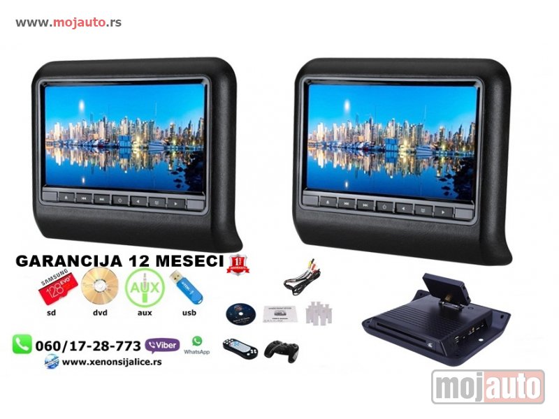 Multimedija monitor za decu dvd usb sd univerzalni 9 inca set