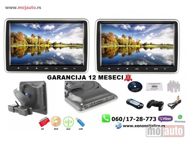 Multimedija monitor za decu dvd usb sd univerzalni 10 inca set