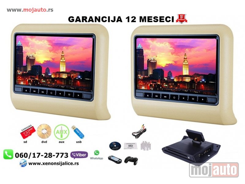 Multimedija monitor za decu dvd usb sd univerzalni 9 inca set