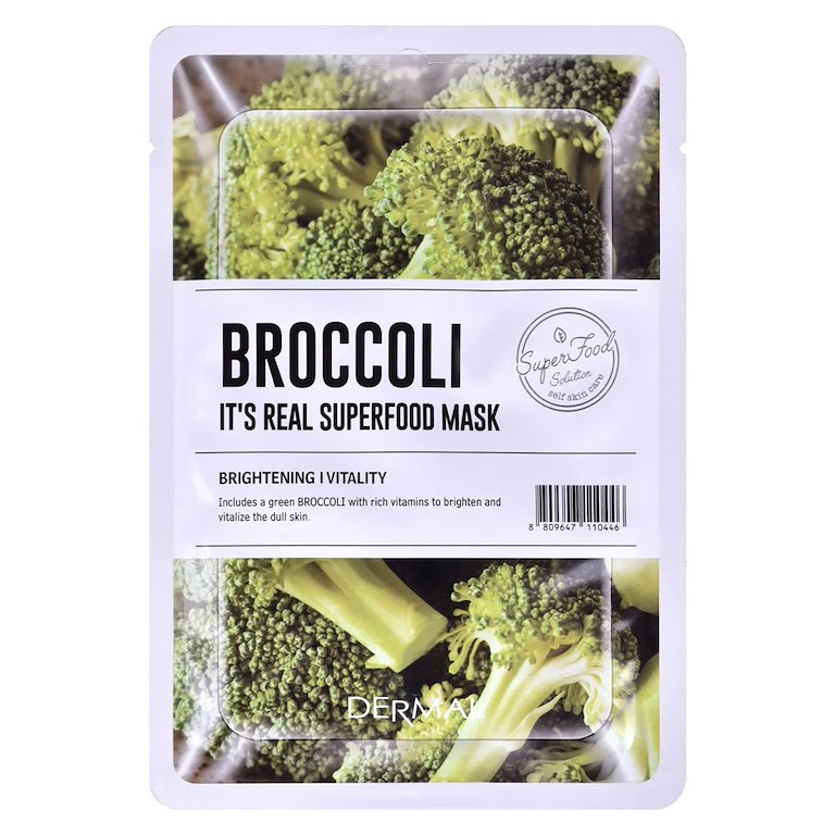 Korejska sheet maska za ujednačen ten DERMAL Superfood brokoli 25g