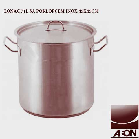 LONAC 71L SA POKLOPCEM INOX 45X45CM