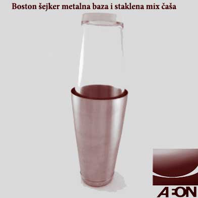 BOSTON ŠEJKER za Koktele-Metalna baza i staklena MIX čaša