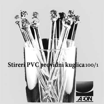 Stireri za koktel PVC providnii kuglica 100 kom u 1 pak