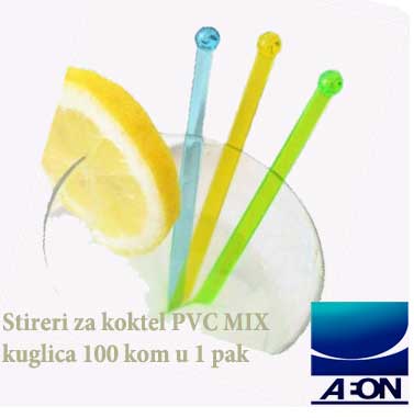 Stireri za koktel PVC MIX kuglica 100 kom u 1 pak