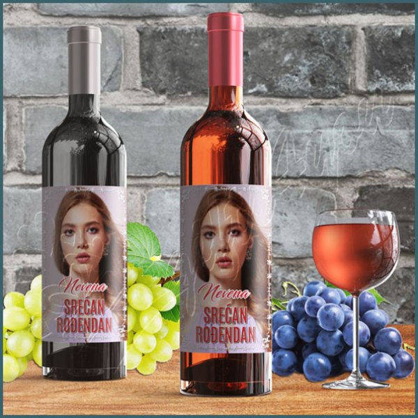 Srećan rođendan nalepnica za vino