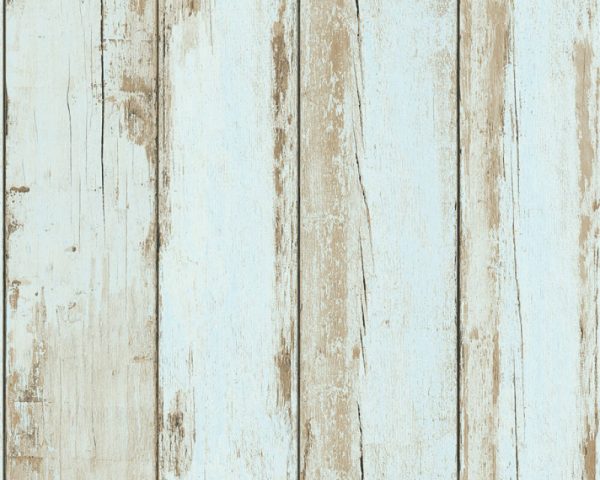 A.S. Création Wallpaper «Wood, Cottage, 3D, Black, Blue, Brown» 368933