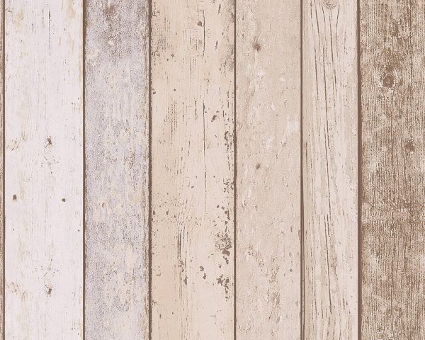 A.S. Création Wallpaper «Wood, Cottage, Beige, Blue, Brown» 899910