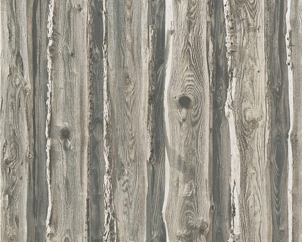 A.S. Création Wallpaper «Wood, Cottage, Beige, Brown, Grey» 958372