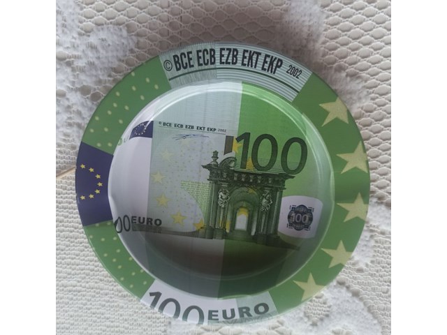 Okrugla limena pepeljara sa logom 100 eura