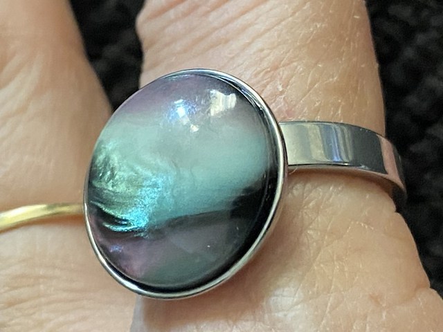 Prsten od sedefa i nerđajućeg čelika, 21 mm
