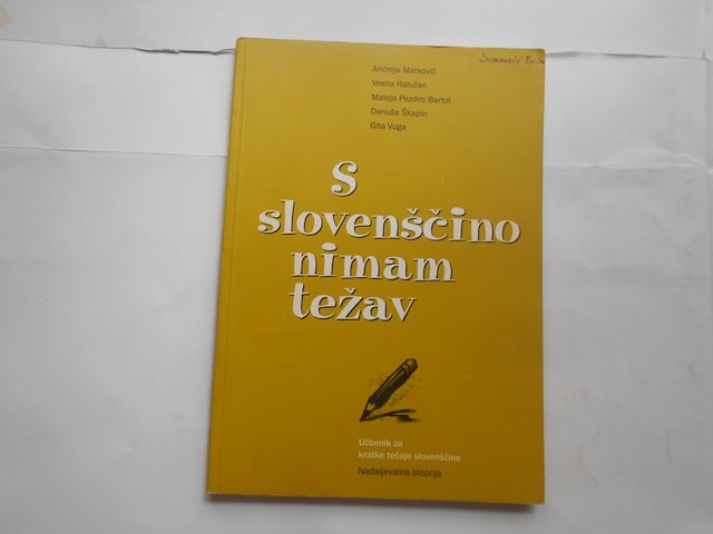 Slovenščino ,Učimo slovenački, udžbenik, FF UnLju