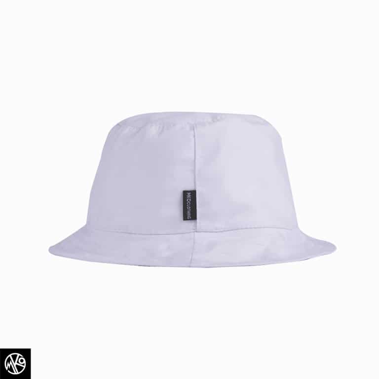 White bucket hat