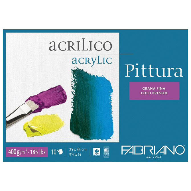 Blok Pittura Acrilico 25x35cm 400g 10L (cold pressed/grana fina) Fabriano 40002535