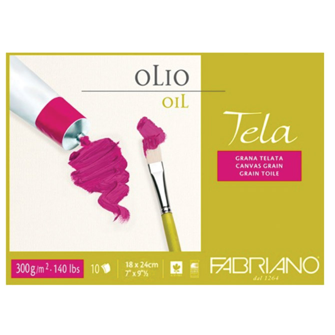 Blok Tela Olio 18x24cm 10L 300g (canvas grain/superficie telata) Fabriano 68001824