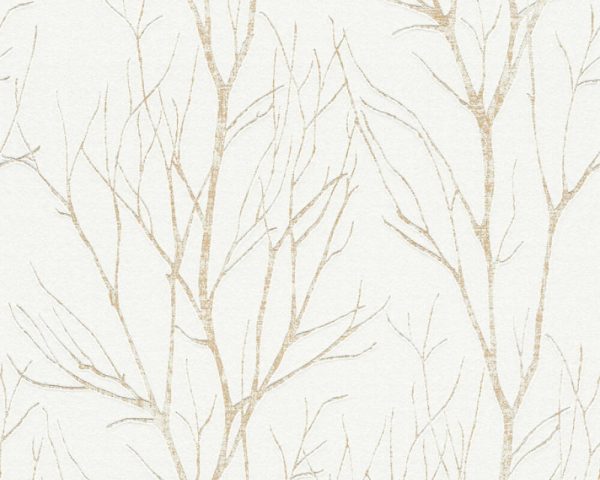 A.S. Création Wallpaper «Floral, Beige, Cream, Gold, Metallic» 372603